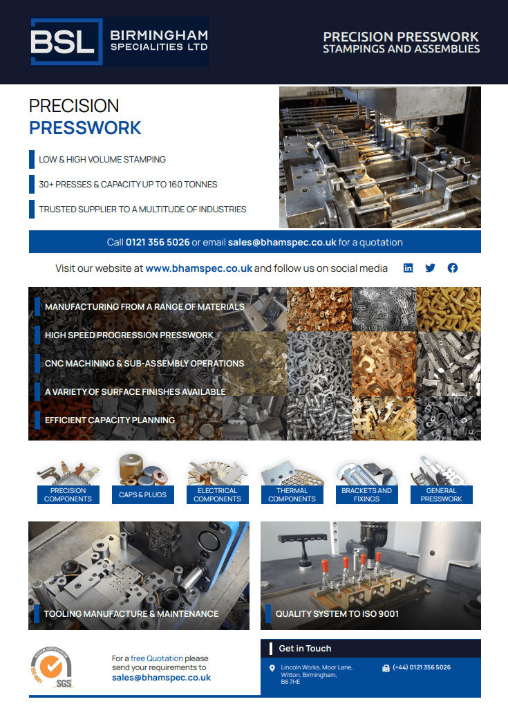 Products & Capability Literature | Birmingham Specialities